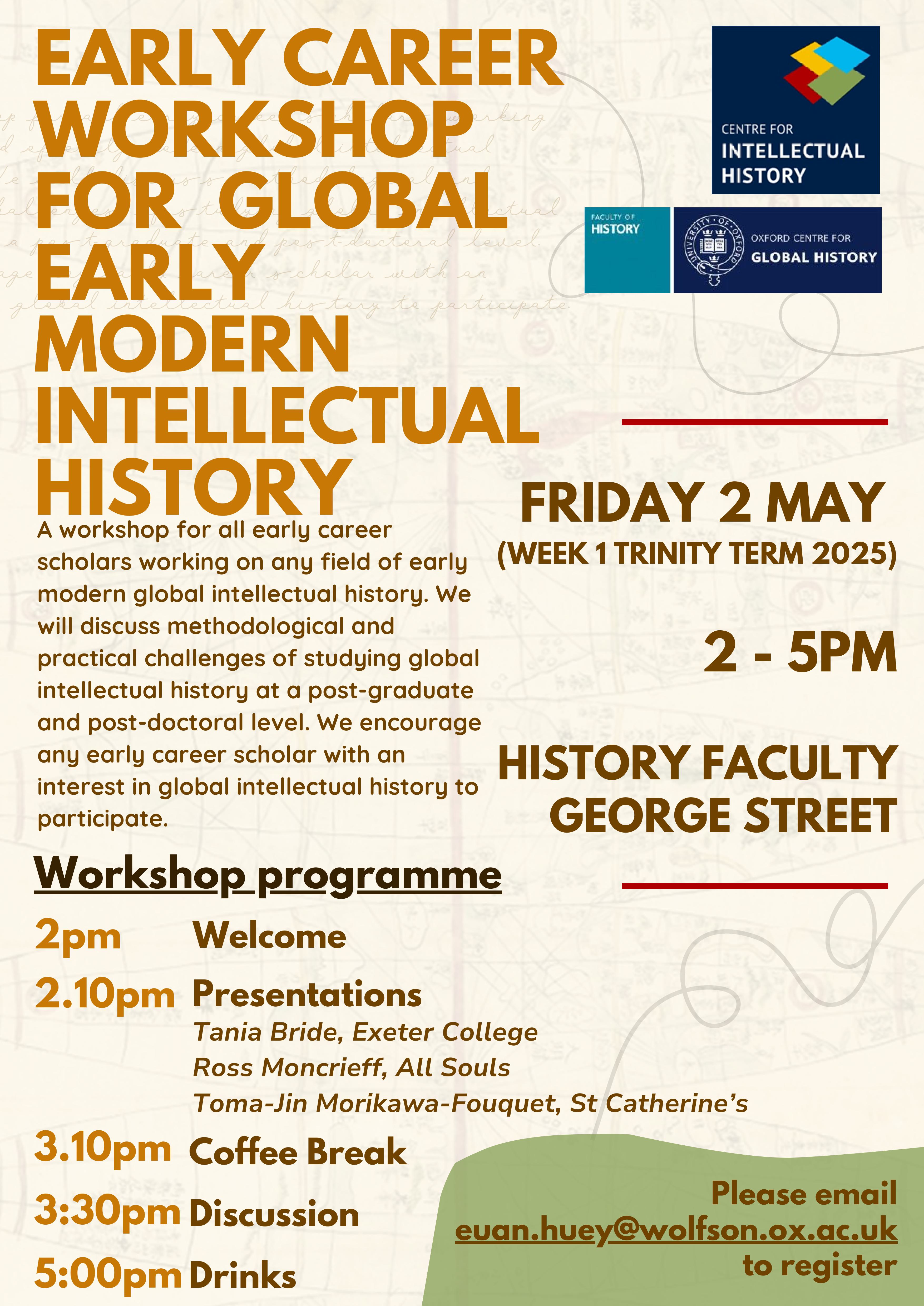 Early Career Workshop for Global Early Modern Intellectual History ...